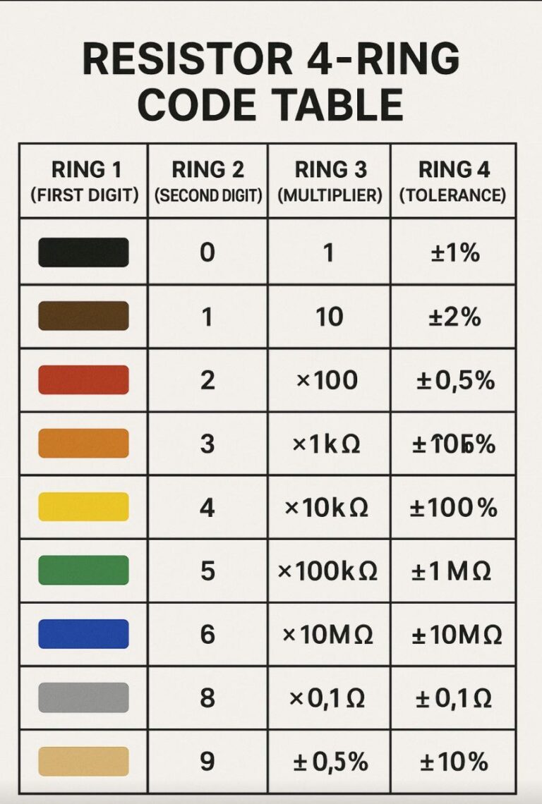 Cara Membaca Kode Warna Nilai Tahanan Resistor